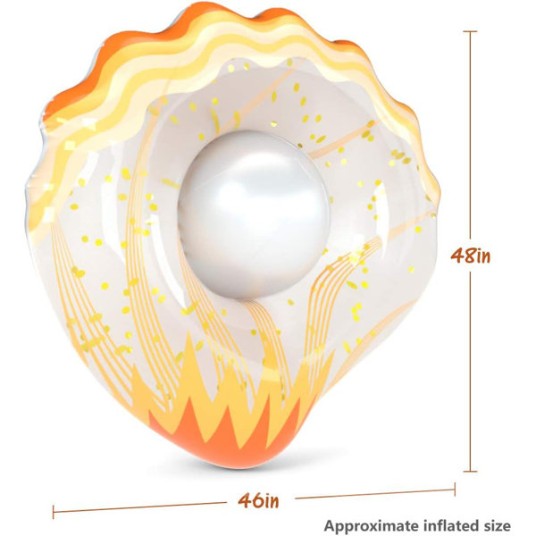 Utibia Inflatable Seashell Pool Float Floatie with Ball Water Fun Large Blow Up Summer Beach ...